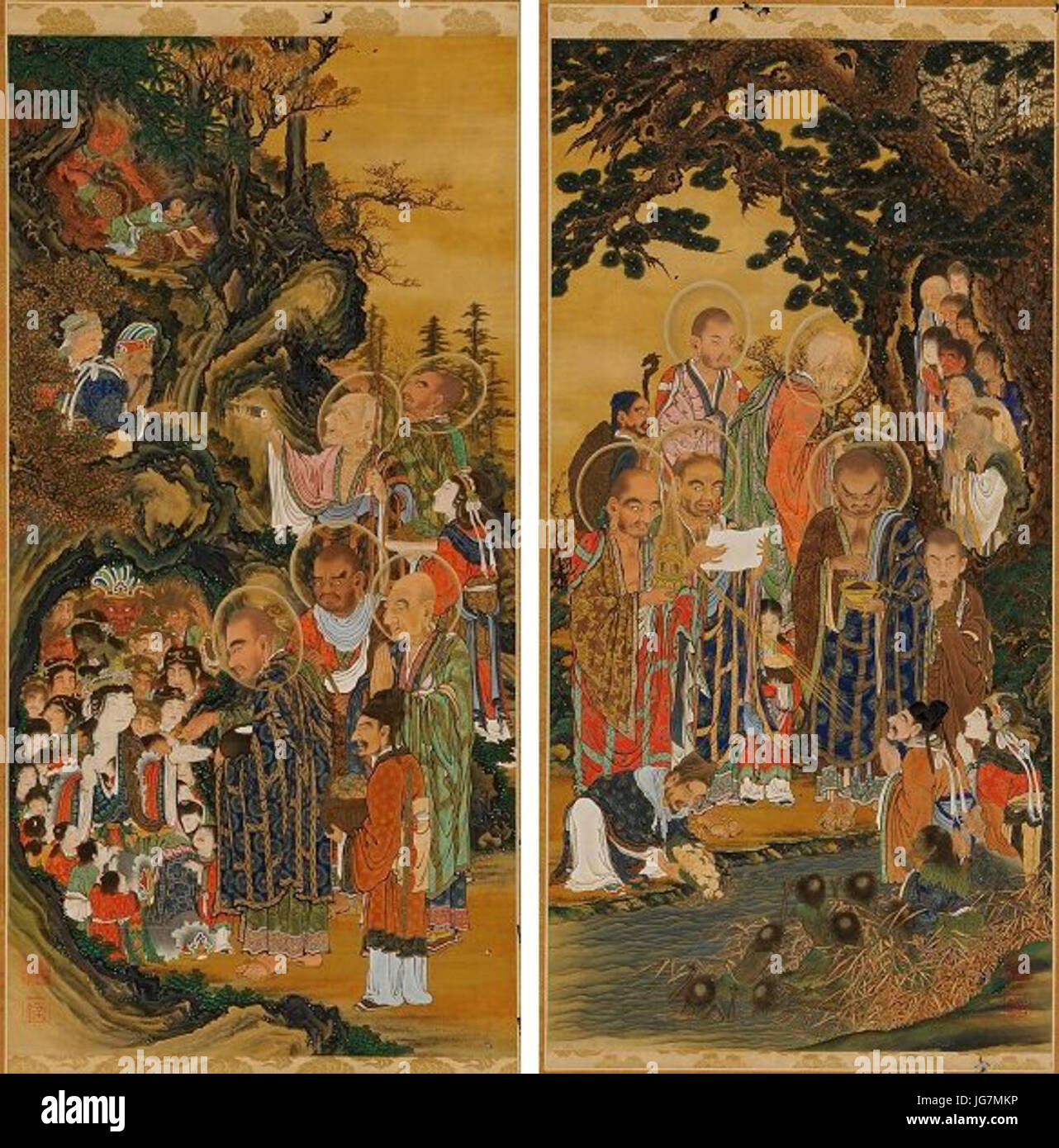 The Six Realms Demons Five Hundred Arhats Scrolls 26 28 Stock Photo - Alamy