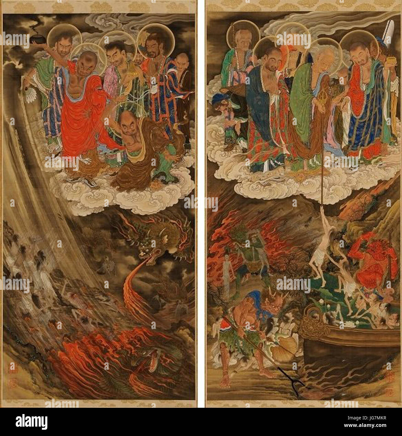 The Six Realms Hell Five Hundred Arhats Scrolls 21 26 Stock Photo - Alamy