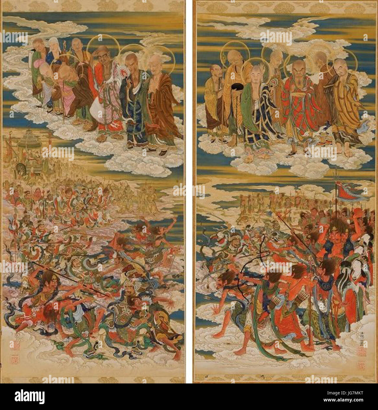 The Six Realms Warring Spirits Five Hundred Arhats Scrolls 31 26 32 ...