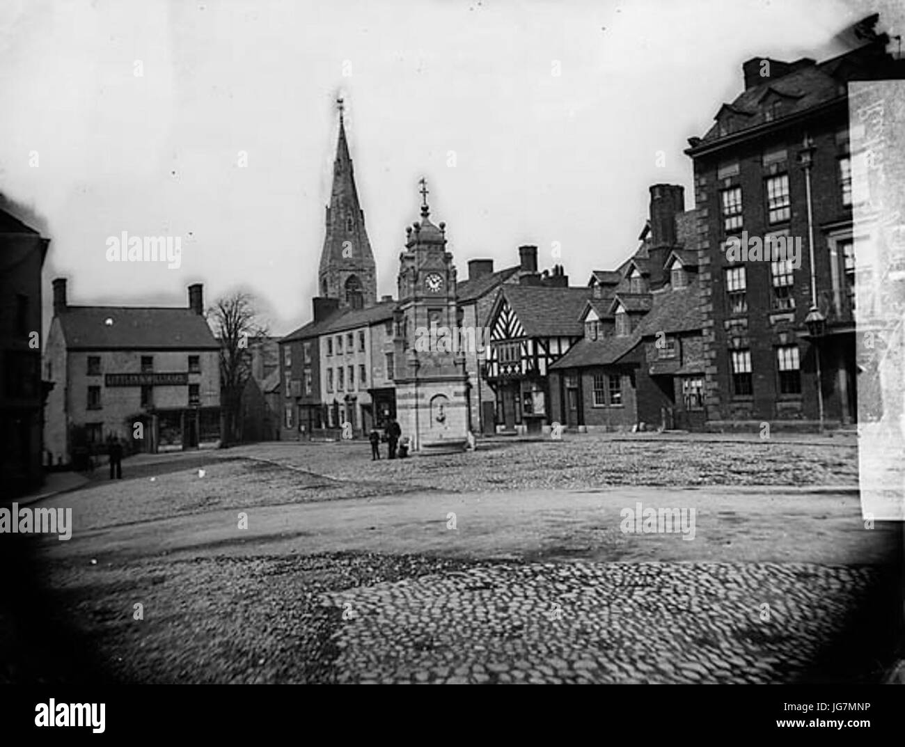 The square Rhuthun NLW336 62 Stock Photo - Alamy