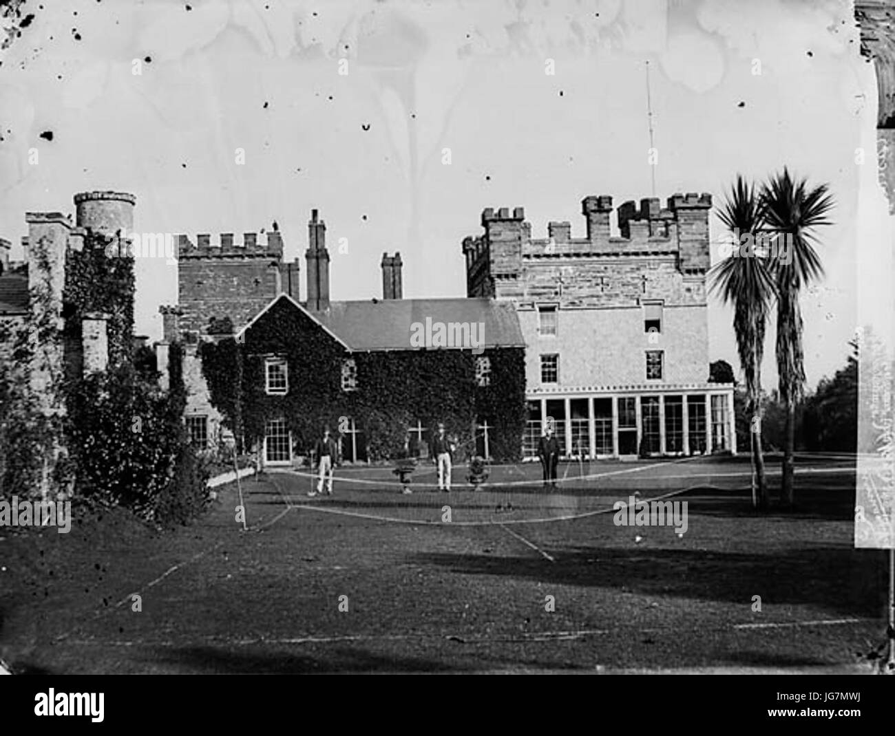 The tennis court Castell Deudraeth Penrhyndeudraeth NLW3362107 Stock ...