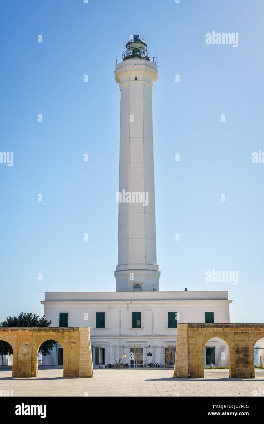 Lighthouse in Leuca di Santa Maria, Puglia, Italy Stock Photo - Alamy