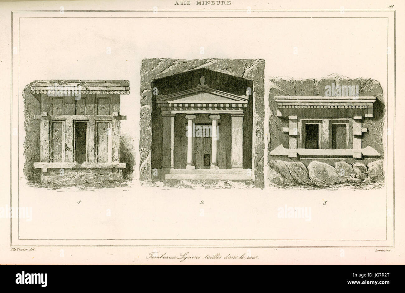 Tombeaux Lyciens taillés dans le roc - Texier Charles Félix Marie ...