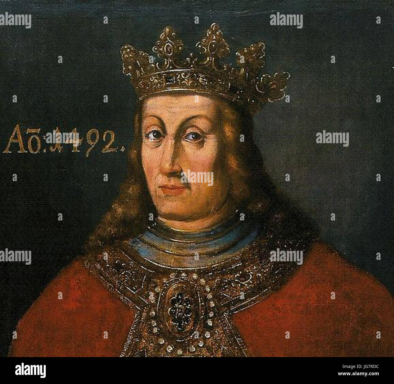 This historical portrait or depiction of Jan Olbracht, the King of ...