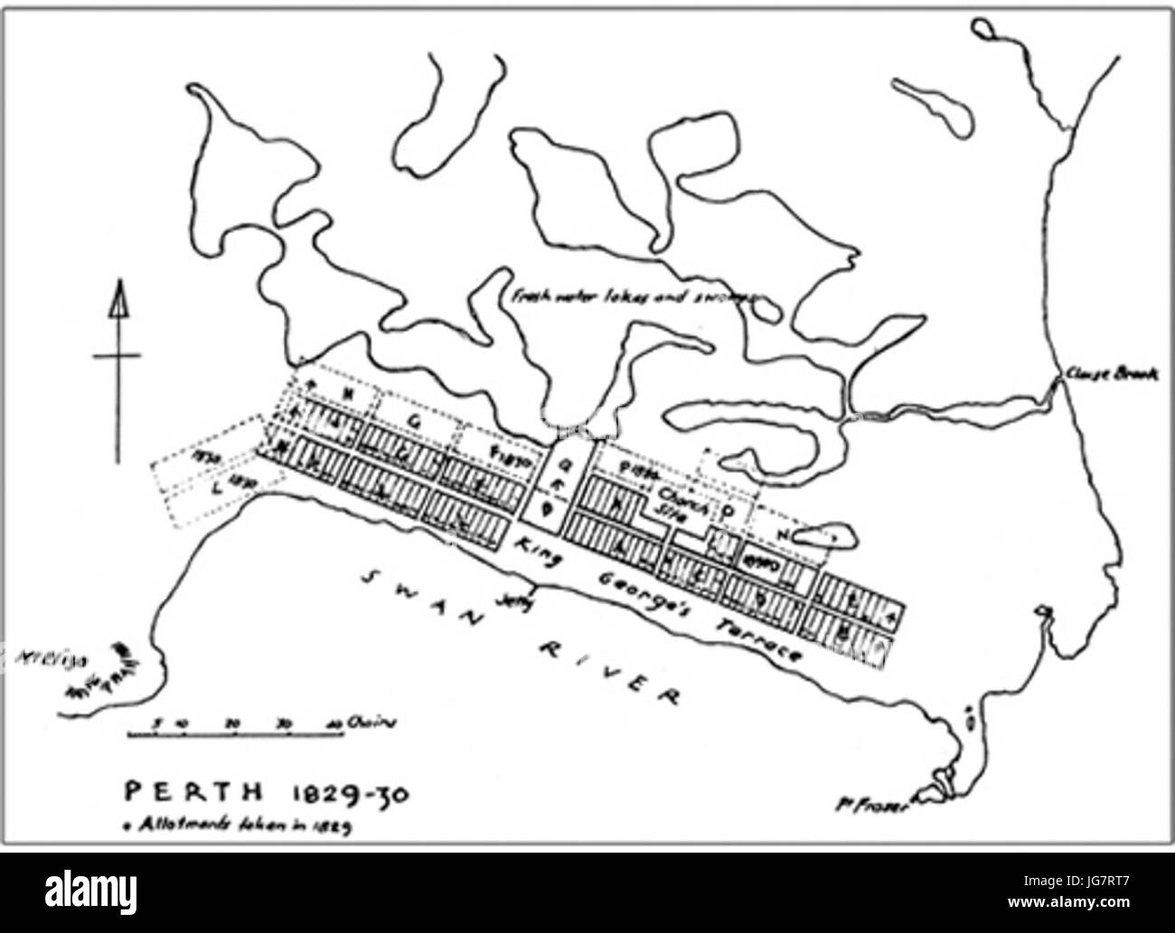 Town plan for Perth August 1829 Stock Photo - Alamy