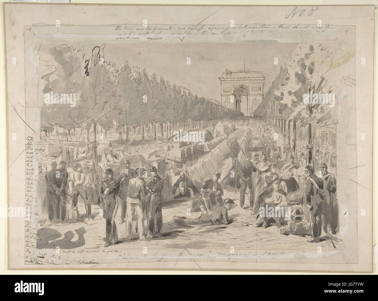 Troops Encamped on the Champs Elysées, 1870 Stock Photo - Alamy