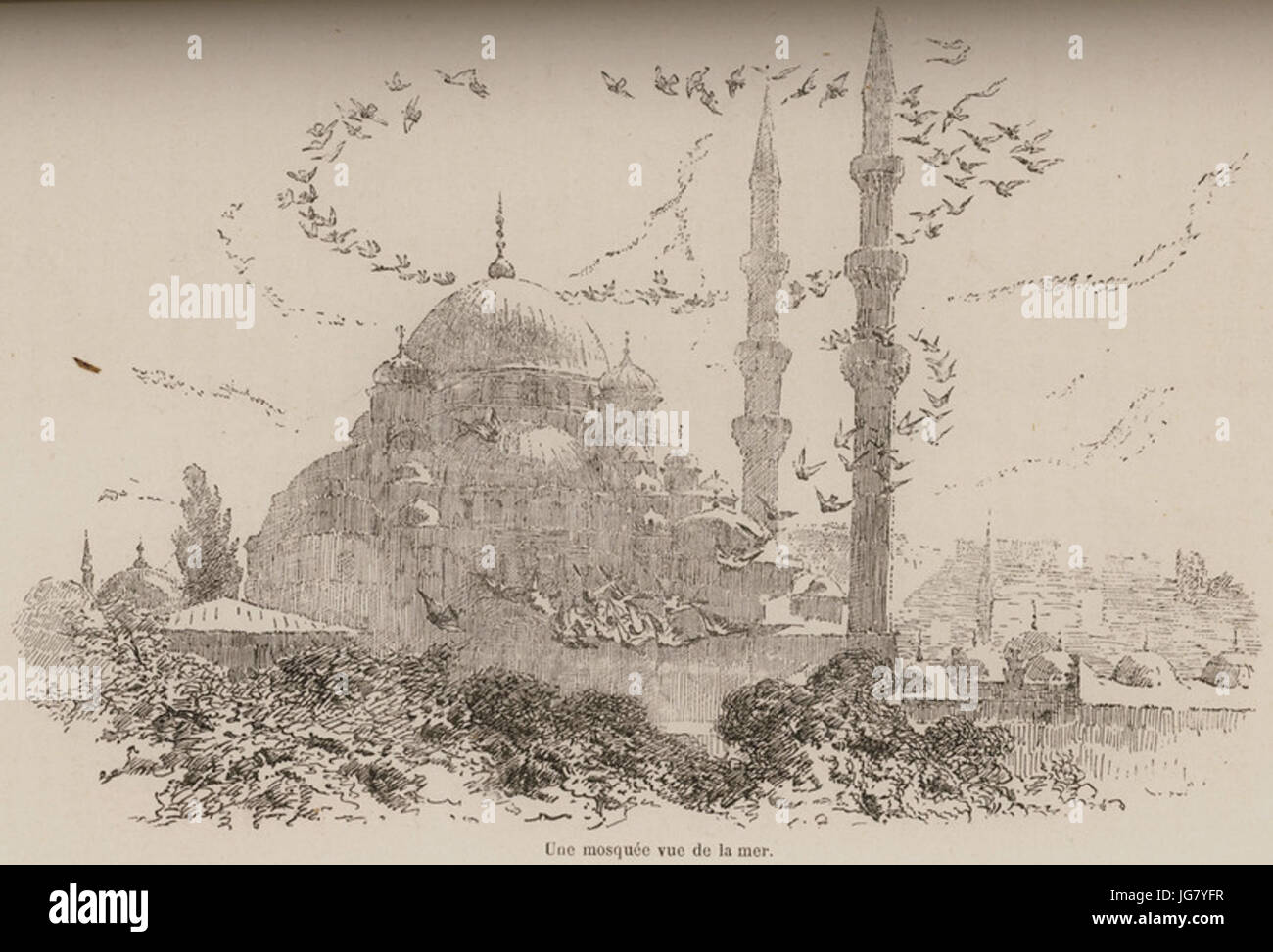 Une mosquée vue de la mer - De Amicis Edmondo - 1883 Stock Photo - Alamy