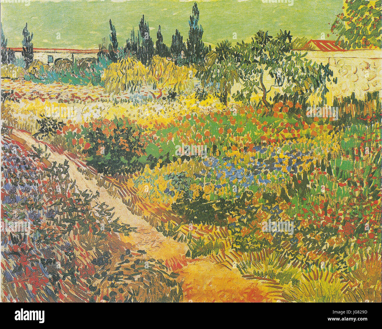 Van Gogh - Blühender Garten mit Pfad Stock Photo - Alamy