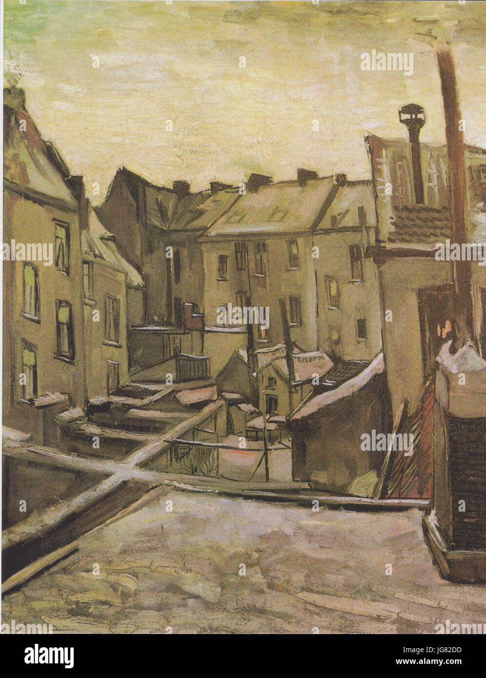 Van Gogh - Hinterhöfe in Antwerpen im Schnee Stock Photo - Alamy