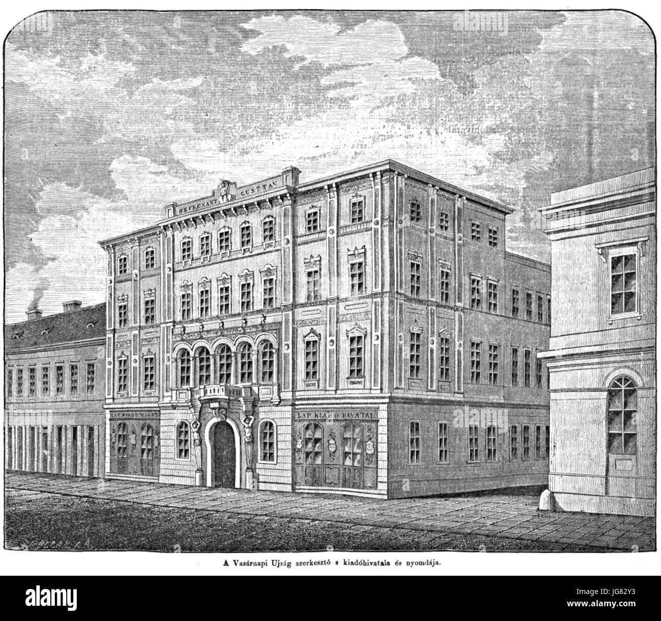 Vasárnapi Újság szerkesztősége, kiadóhivatala és nyomdája 1863 Stock ...