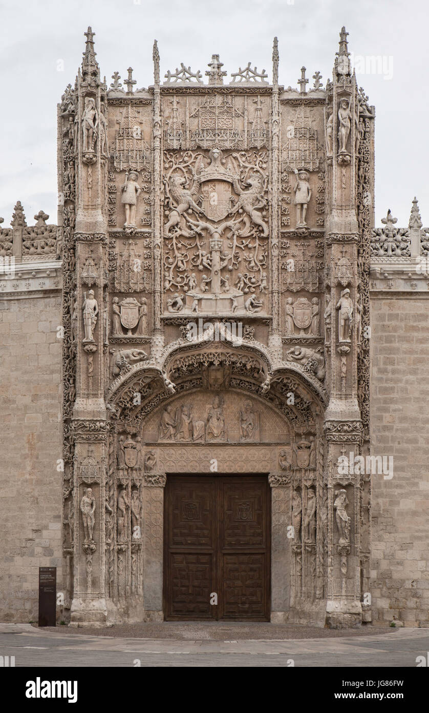 Main facade of the Colegio de San Gregorio in Isabelline style, now ...