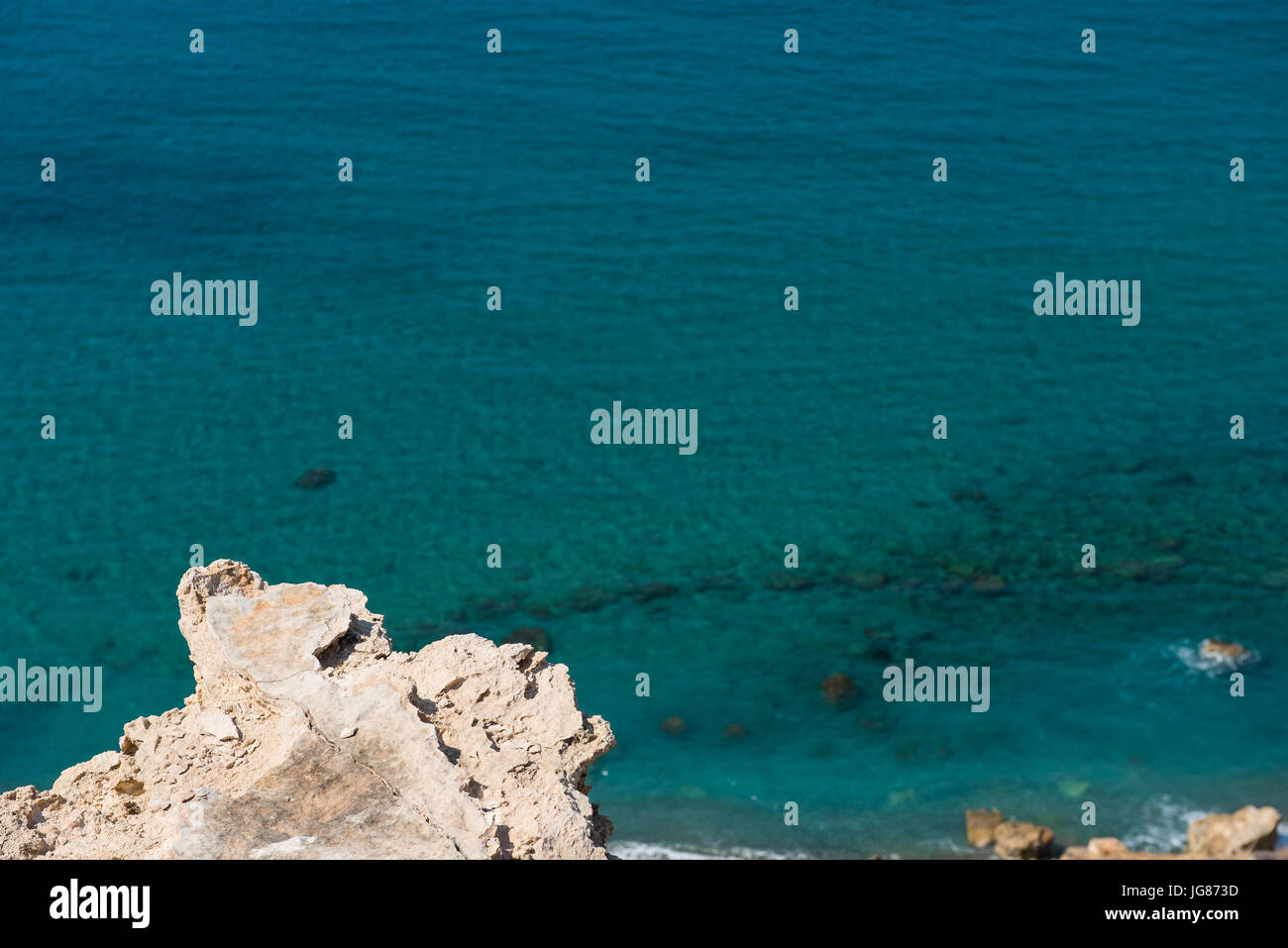 Sea and coastline view from a rocky height. Pissouri bay, Cyprus Stock ...