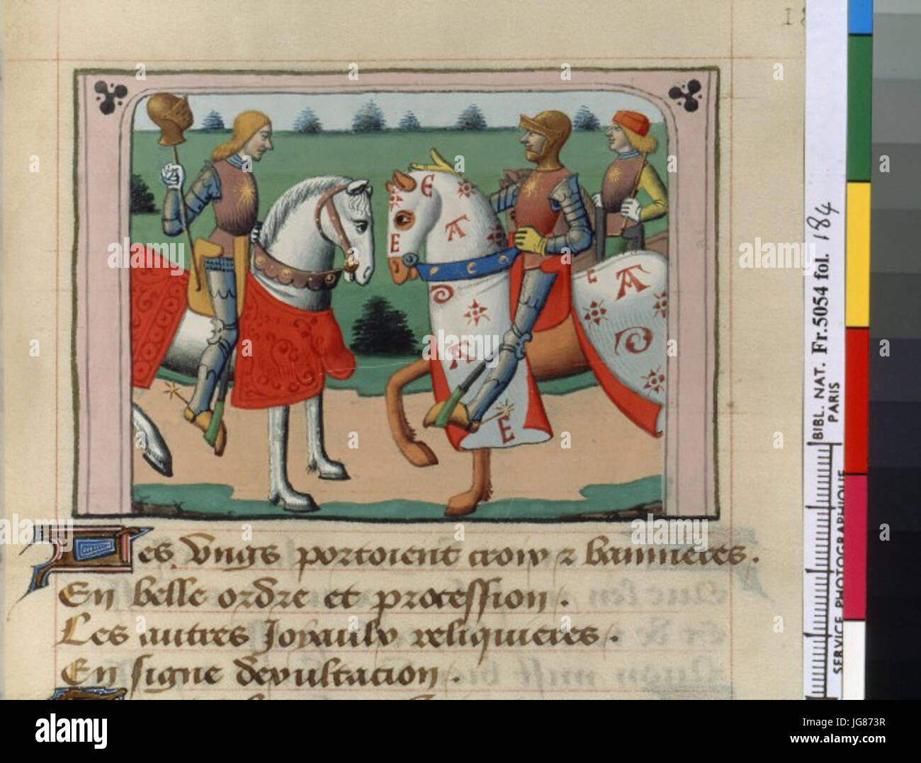 Vigiles de Charles VII fol. 184 Adoubement de Bertrand de Beauveau ...