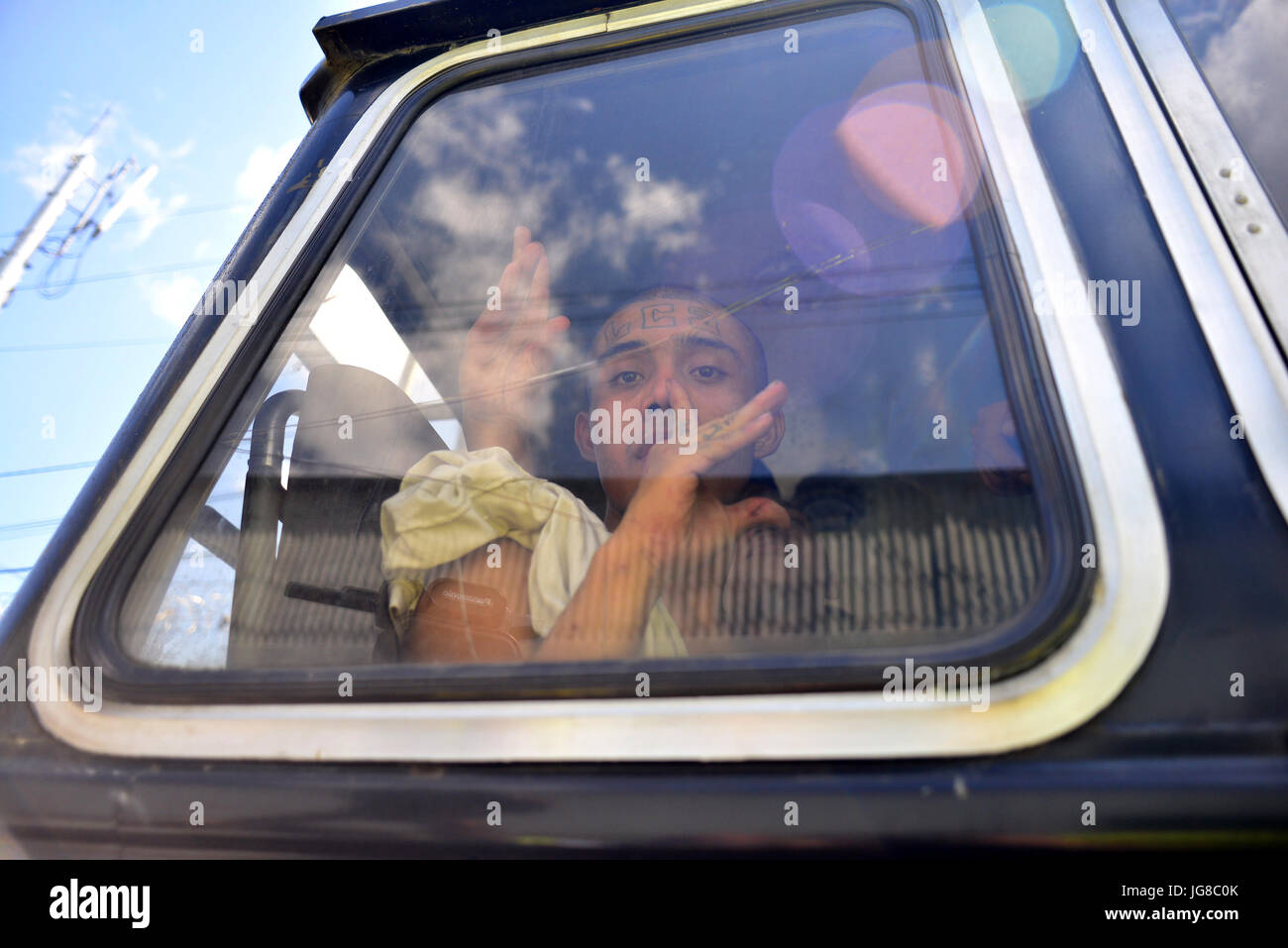 Guatemala City, Guatemala. 3rd July, 2017. A prisoner who participated ...