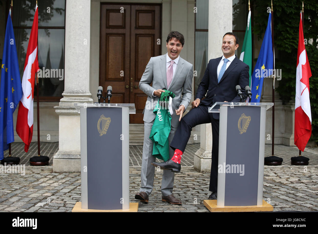4/7/2017. Prime Ministers, Justin Trudeau of Canada and Leo Varadkar of ...