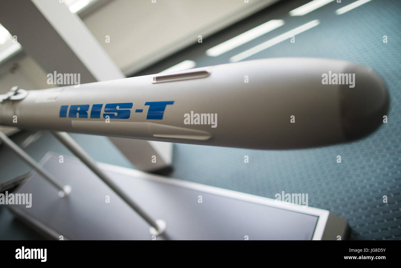Nuremberg, Germany. 4th July, 2017. A model of the Iris-T rocket of the ...