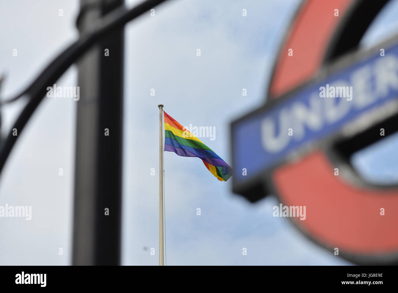 Westminster, London, UK. 4th July, 2017. Rainbow flags for Pride 2017 ...