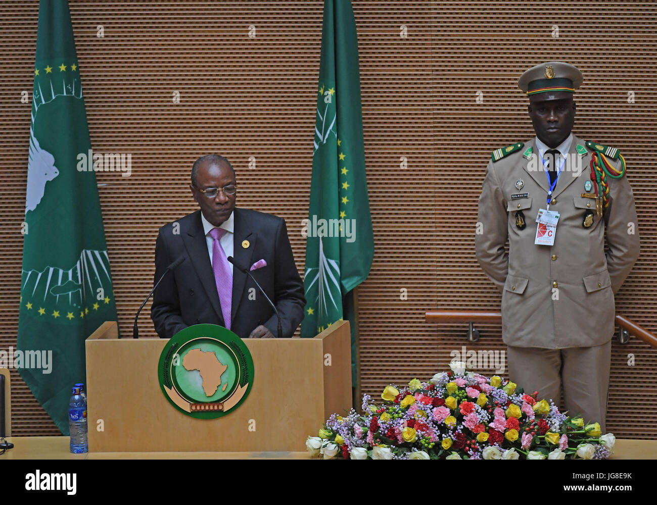 Addis Ababa, Ethiopia. 4th July, 2017. The African Union Chairman Alpha ...