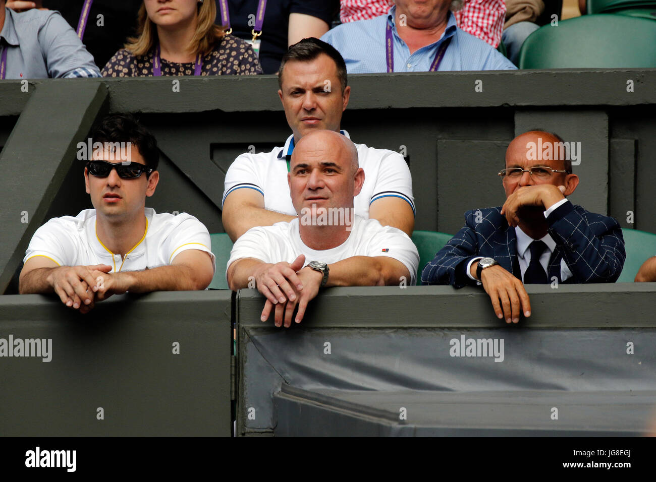 ANDRE AGASSI, NOVAK DJOKOVIC COACH, THE WIMBLEDON CHAMPIONSHIPS 2017 ...