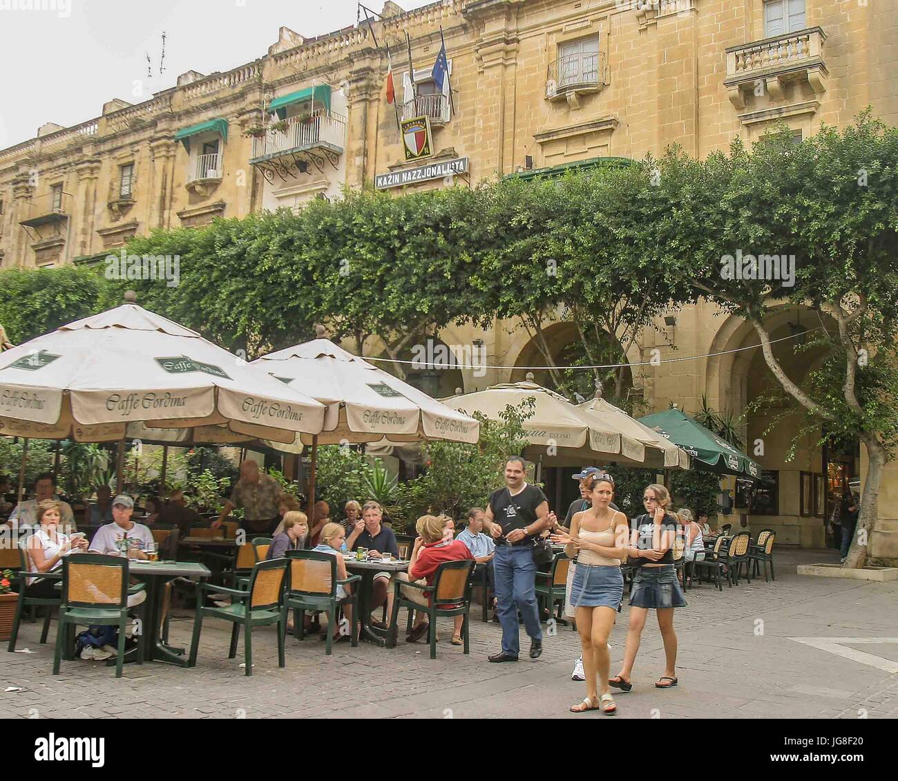 Valletta, Malta. 11th Oct, 2004. Tourists patronize an outdoor café in ...