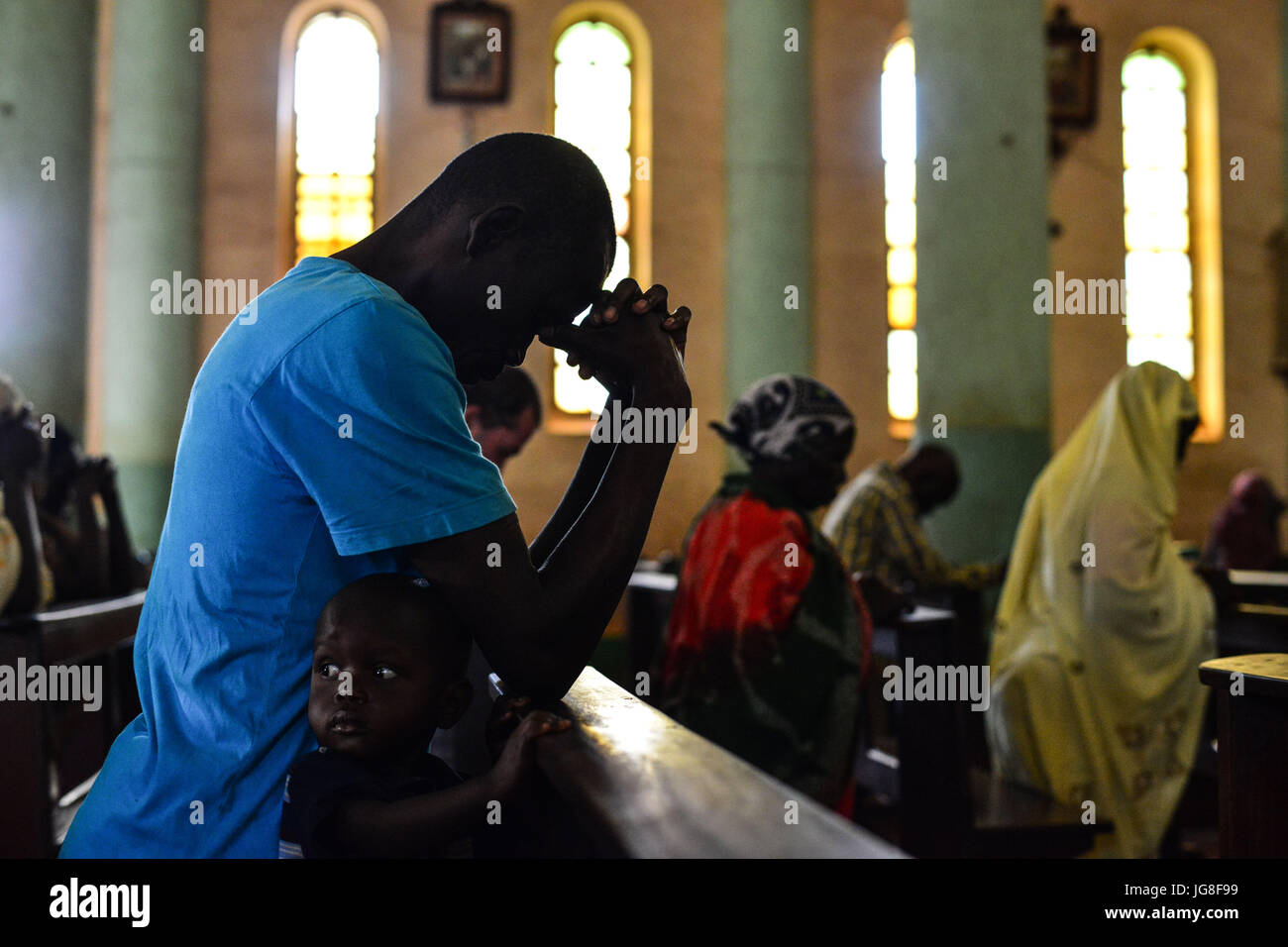 Wau, Wau, South Sudan. 4th July, 2017. A South Sudanese IDP father ...