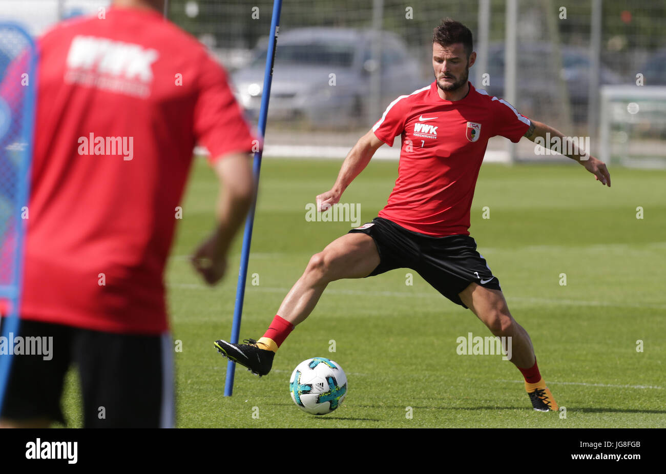 New member Marcel Heller in action during the training start of German ...