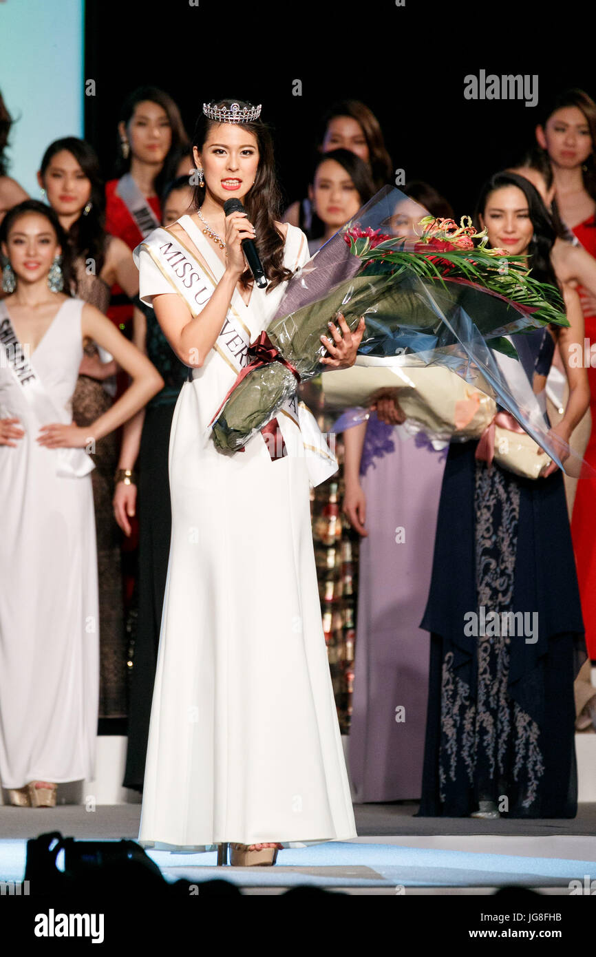 Miss Universe Japan 2017 winner Momoko Abe speaks during the Miss ...