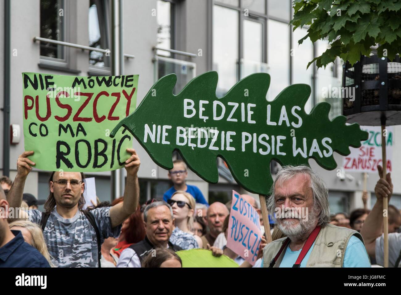 Krakow, Poland. 04th July, 2017. Two protests: defenders of the ...