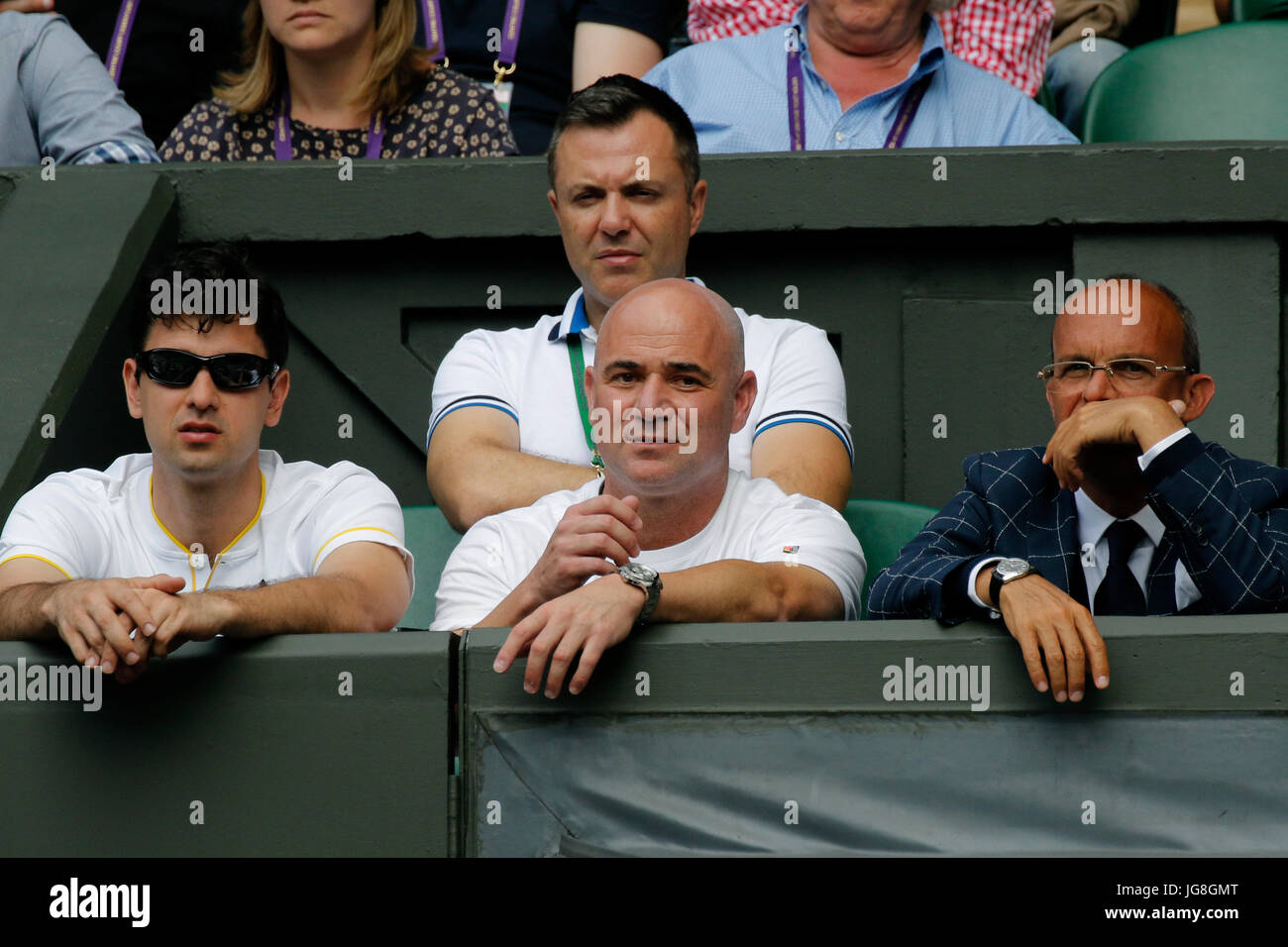 ANDRE AGASSI, NOVAK DJOKOVIC COACH, THE WIMBLEDON CHAMPIONSHIPS 2017 ...