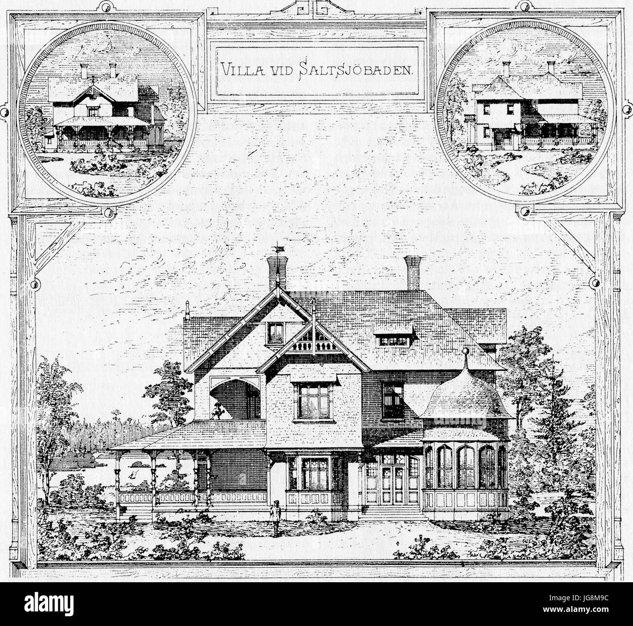 Villa Bikupa Saltsjöbaden, ritning Stock Photo - Alamy