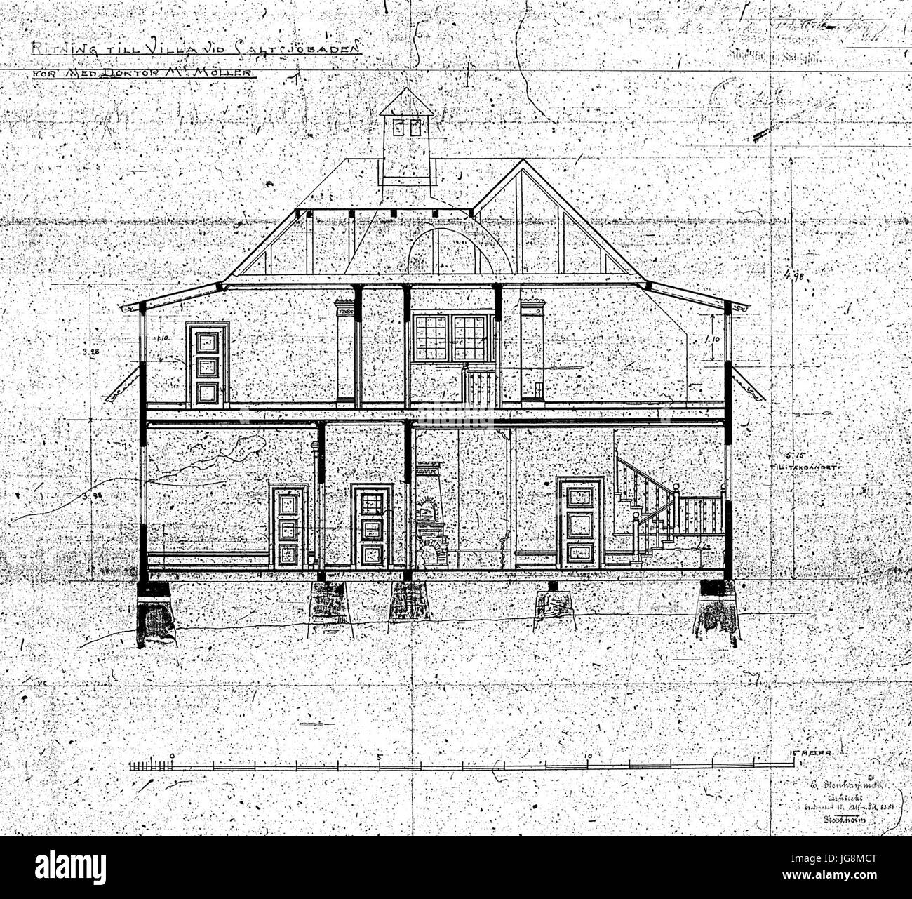 Villa Möller ritning 1897b Stock Photo - Alamy