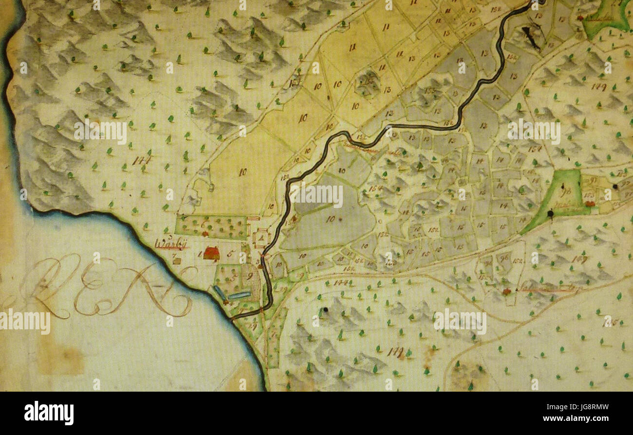 Wårby karta 1703a Stock Photo - Alamy