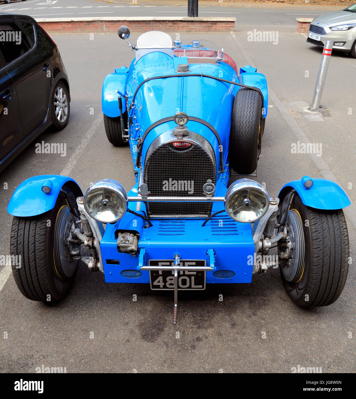 Bugatti, Racing car, in car park, Norfolk, England, UK Stock Photo - Alamy
