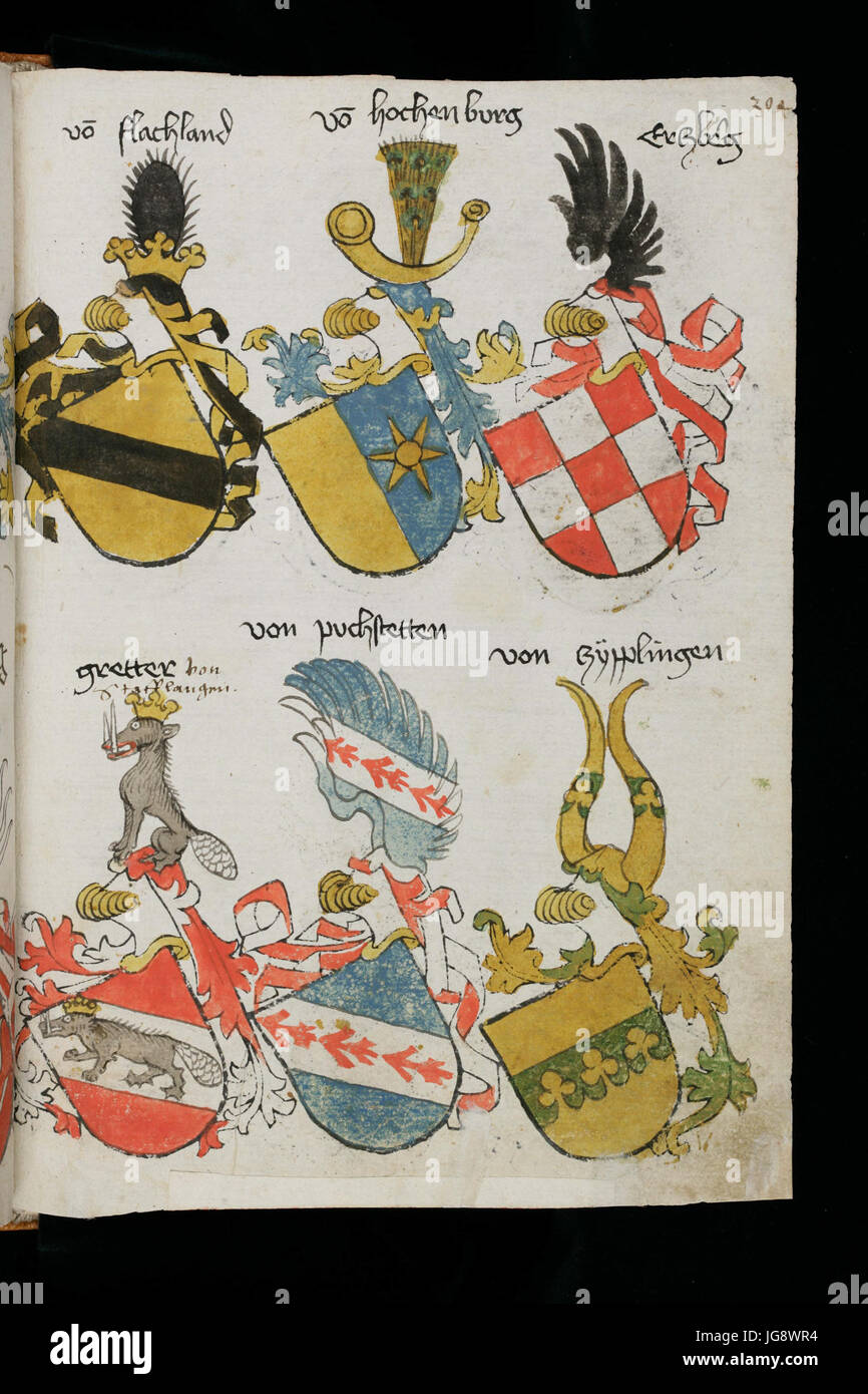 A page from *Wappenbuch R,sch* illustrating coats of arms, focusing on ...