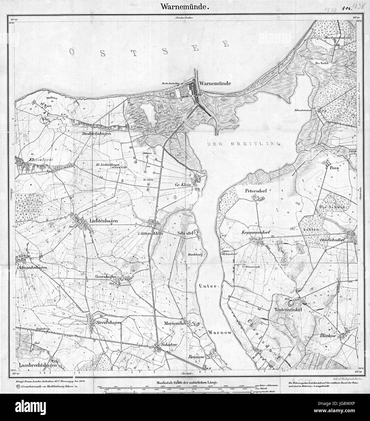 Old warnemunde map Black and White Stock Photos & Images - Alamy