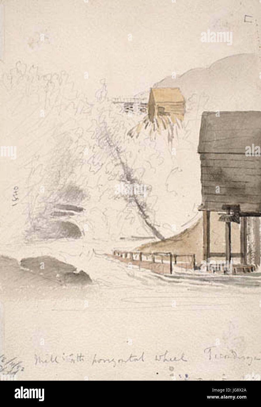 Watermill with Horizontal Wheel Ticonderoga Stock Photo - Alamy