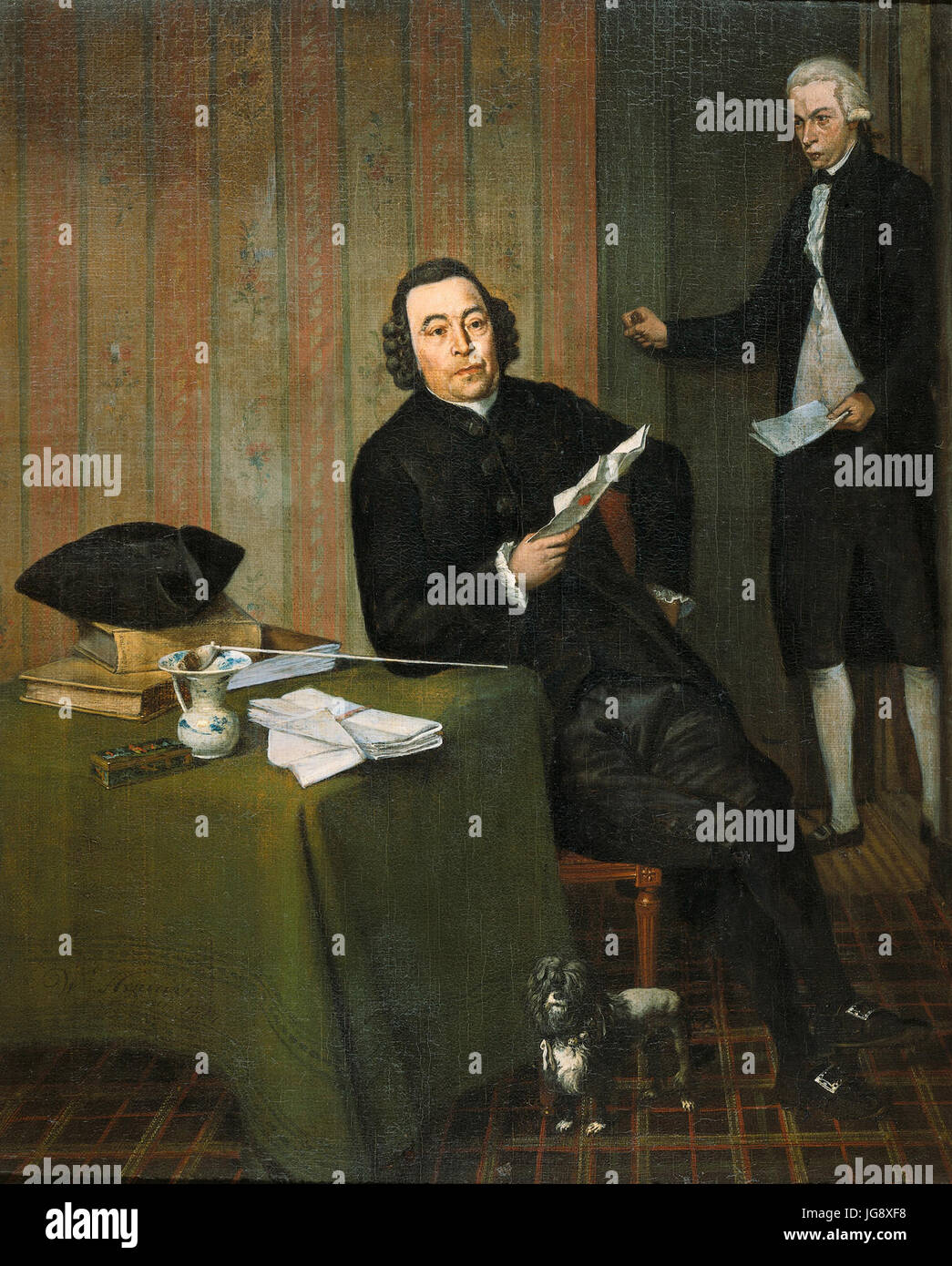 Wernerus Köhne (1725-26-88). Notaris te Haarlem, met zijn knecht Jan ...