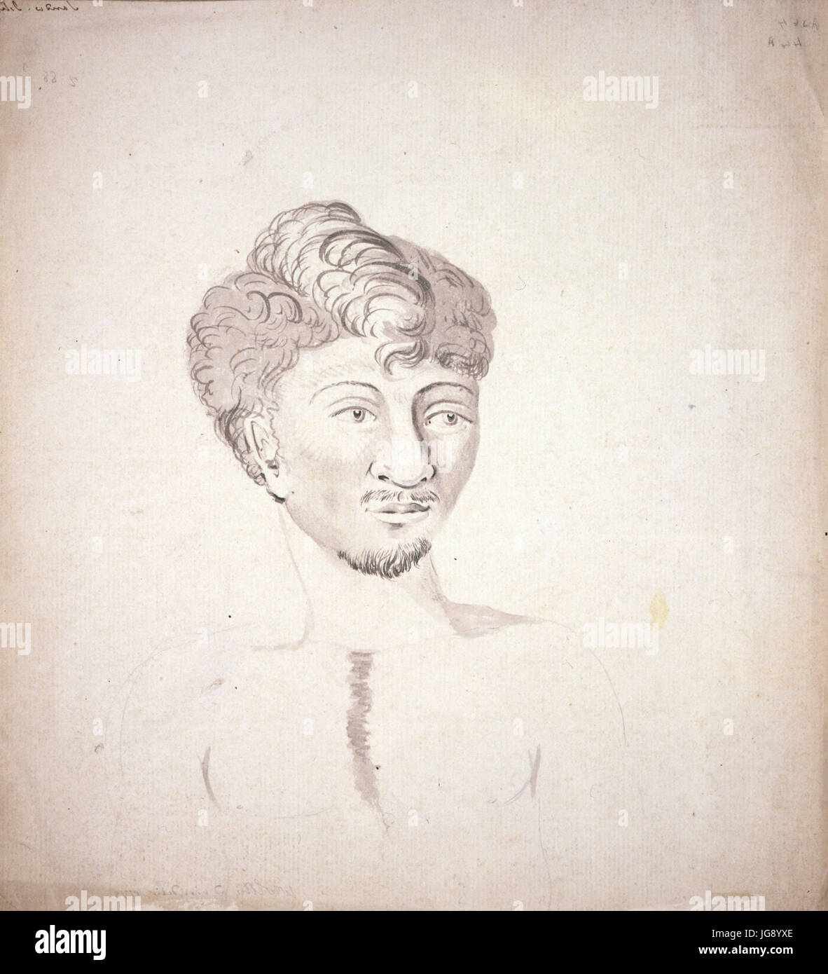 William Ellis - Palea, a sub-chief under Kalaniopuu Stock Photo - Alamy