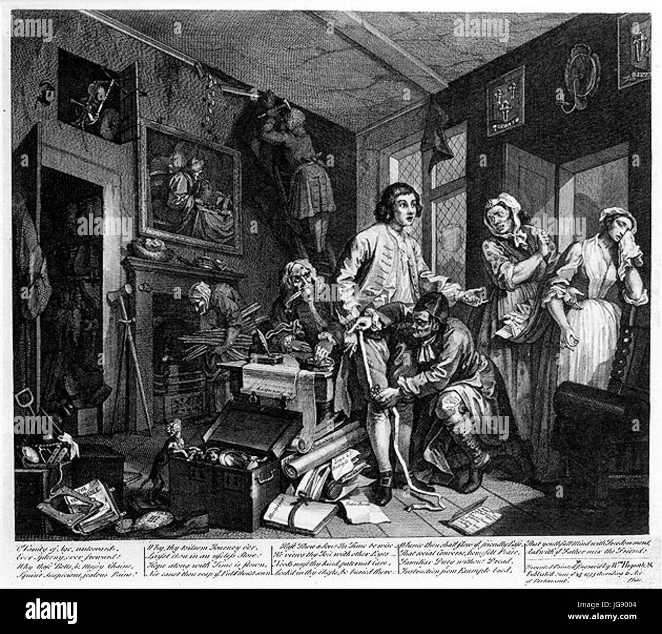 William Hogarth - A Rake s Progress - Plate 1 - The Young Heir Takes ...