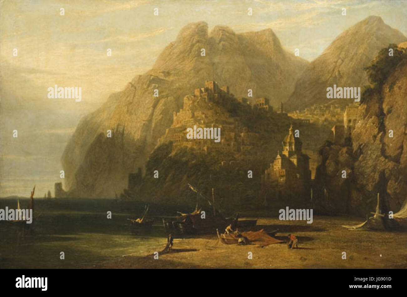 William Linton. Positano Gulf of Salerno Stock Photo - Alamy