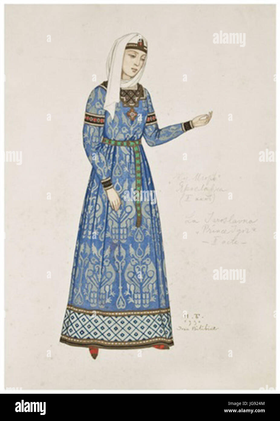 Yaroslavna by I.Bilibin 28priv.coll29 Stock Photo - Alamy