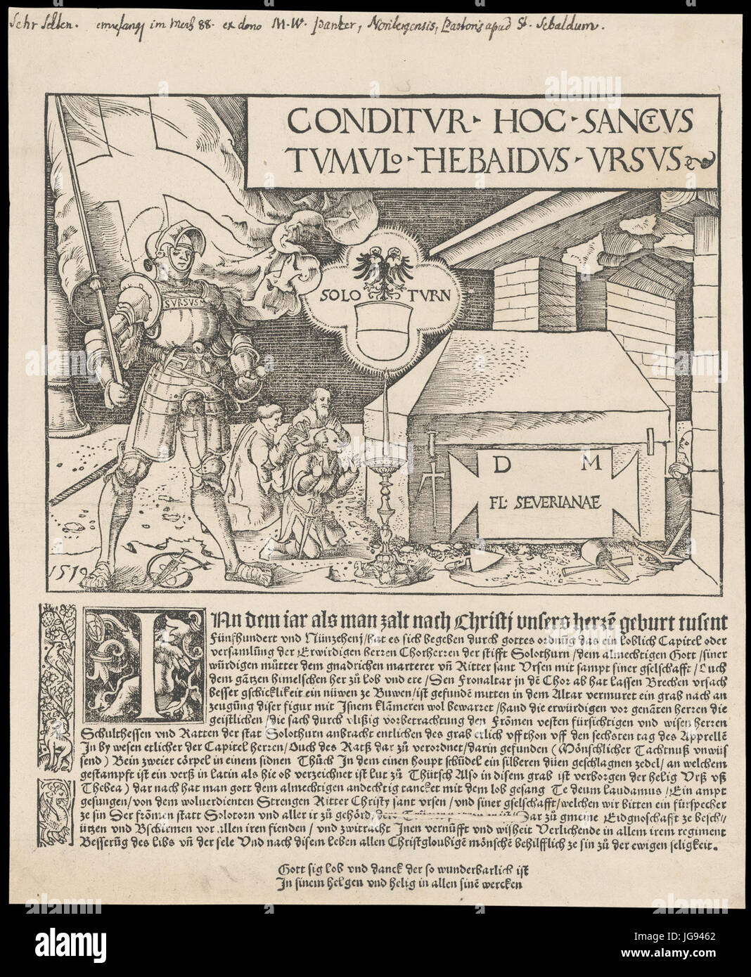 Zentralbibliothek Zürich - Conditur hoc sanctus Tumulo Thebaidus Ursus ...