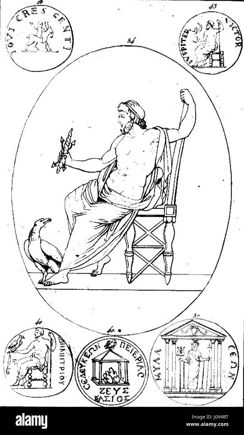 Zeus olympien (tenat le foudre et l'aigle à ses pieds (et divers ...