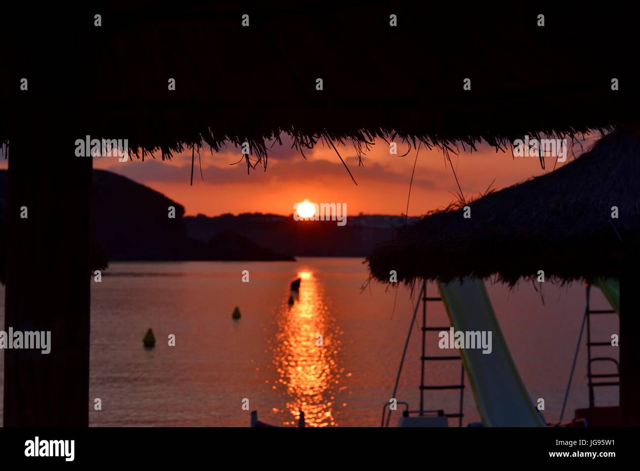 Sun Brolly Sunset Stock Photo - Alamy