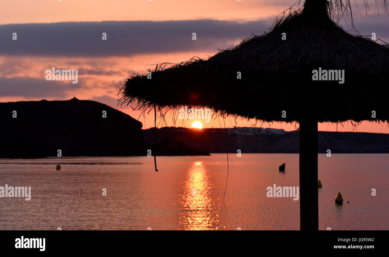 Sun Brolly Sunset Stock Photo - Alamy