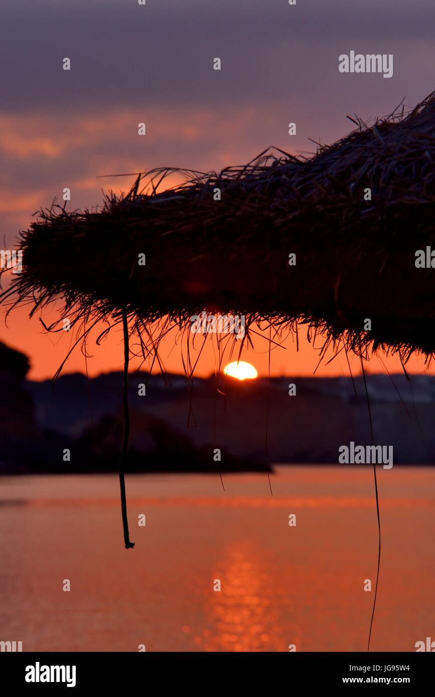 Sun Brolly Sunset Stock Photo - Alamy