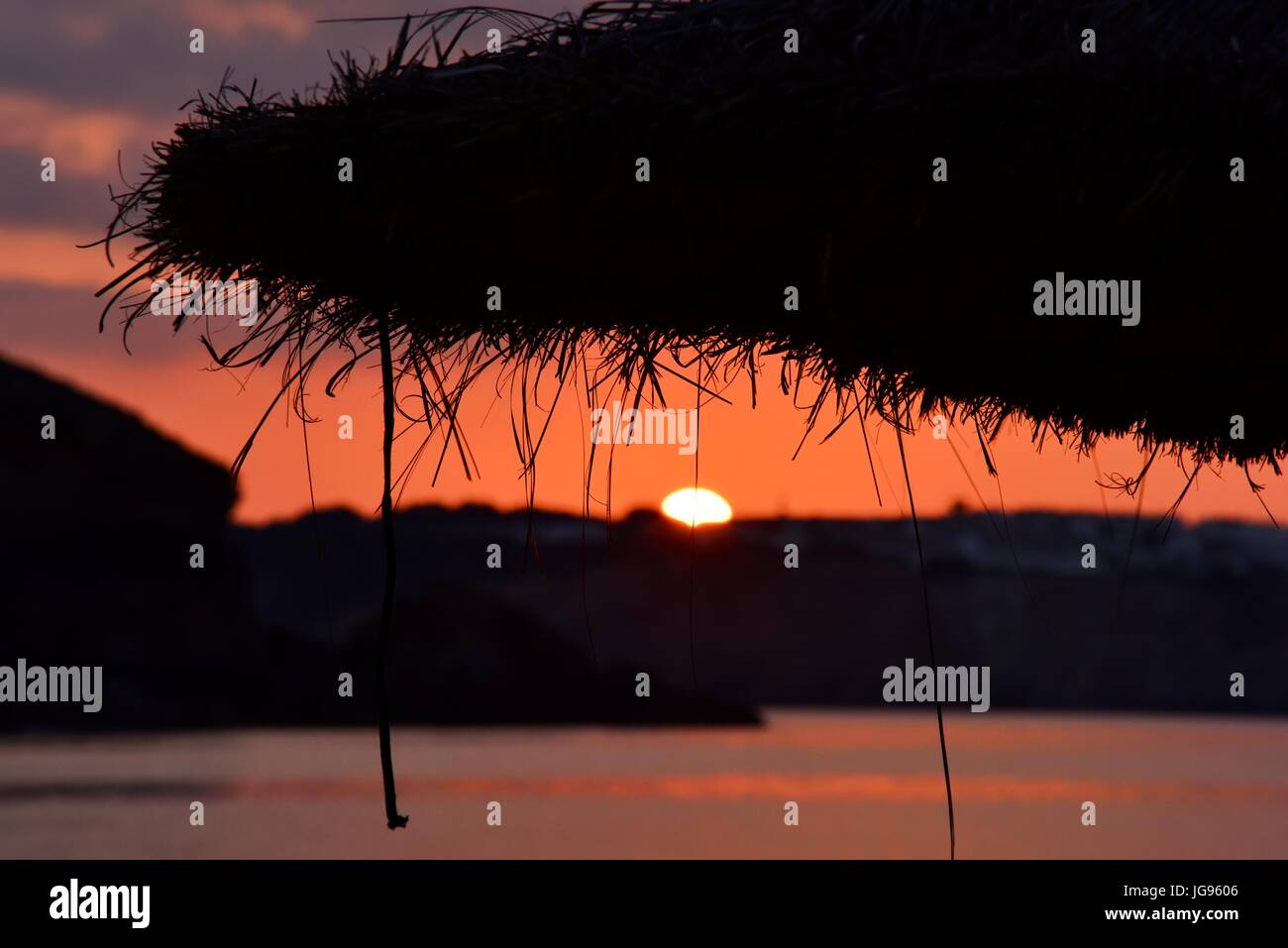 Sun Brolly Sunset Stock Photo - Alamy