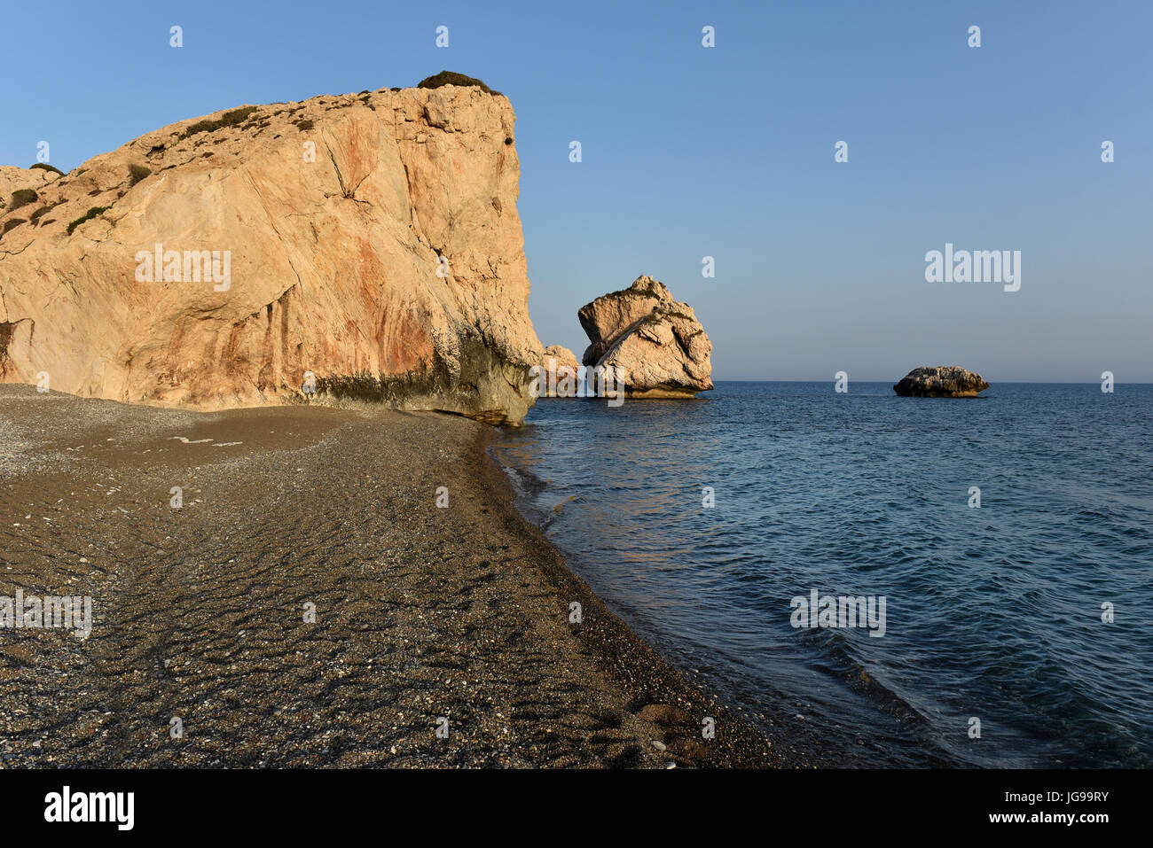 Aphrodite's rock, the birthplace of Goddess Aphrodite in late afternoon ...