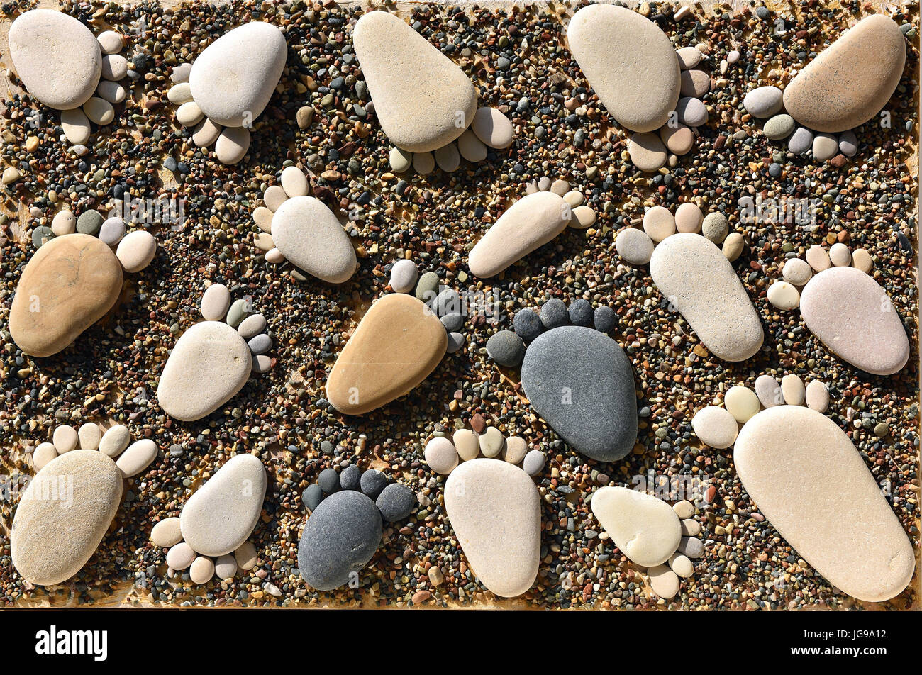 Human foot print rock hi-res stock photography and images - Alamy
