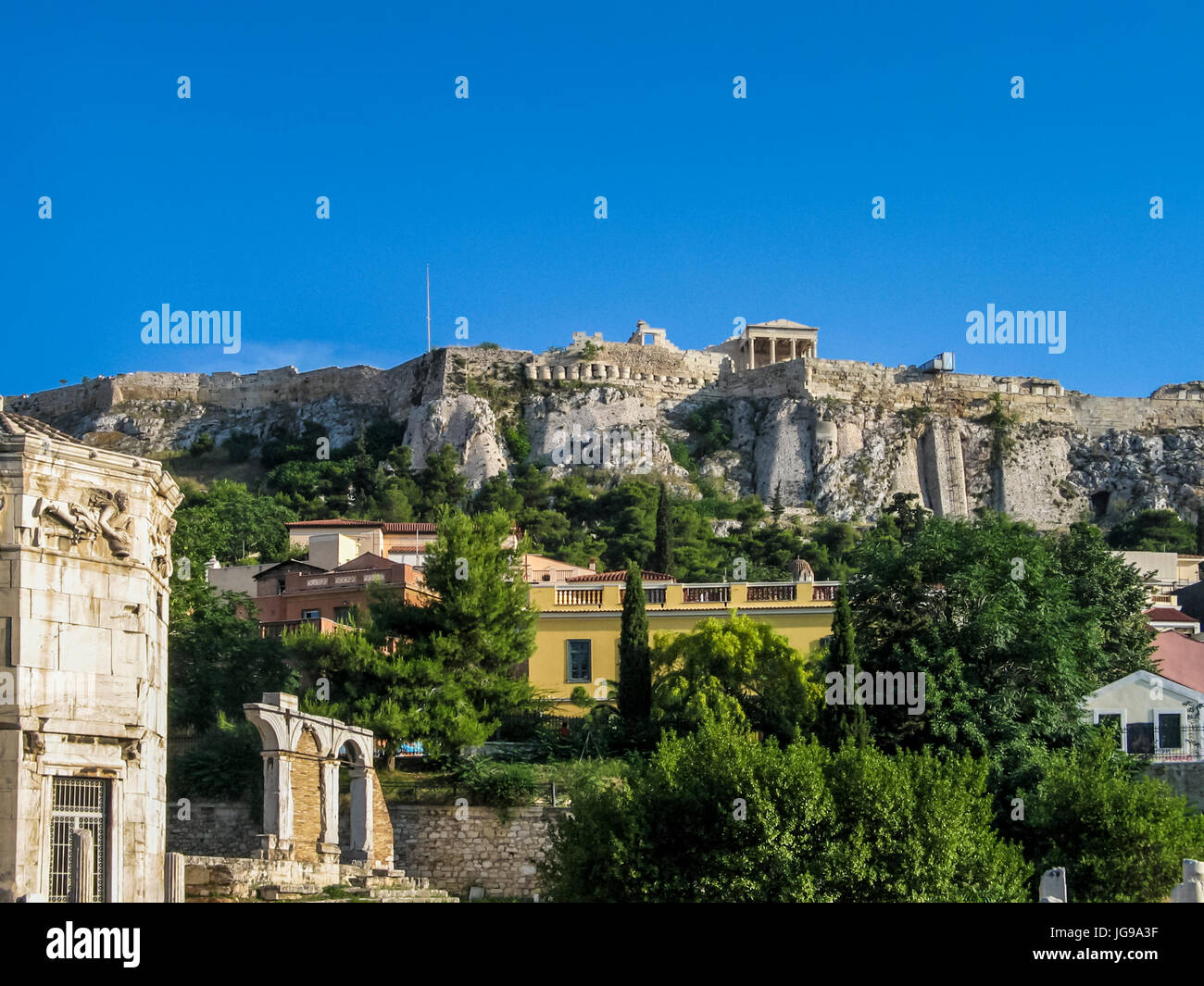 View of the walls of the Acropolis, Athens, Greece Stock Photo - Alamy